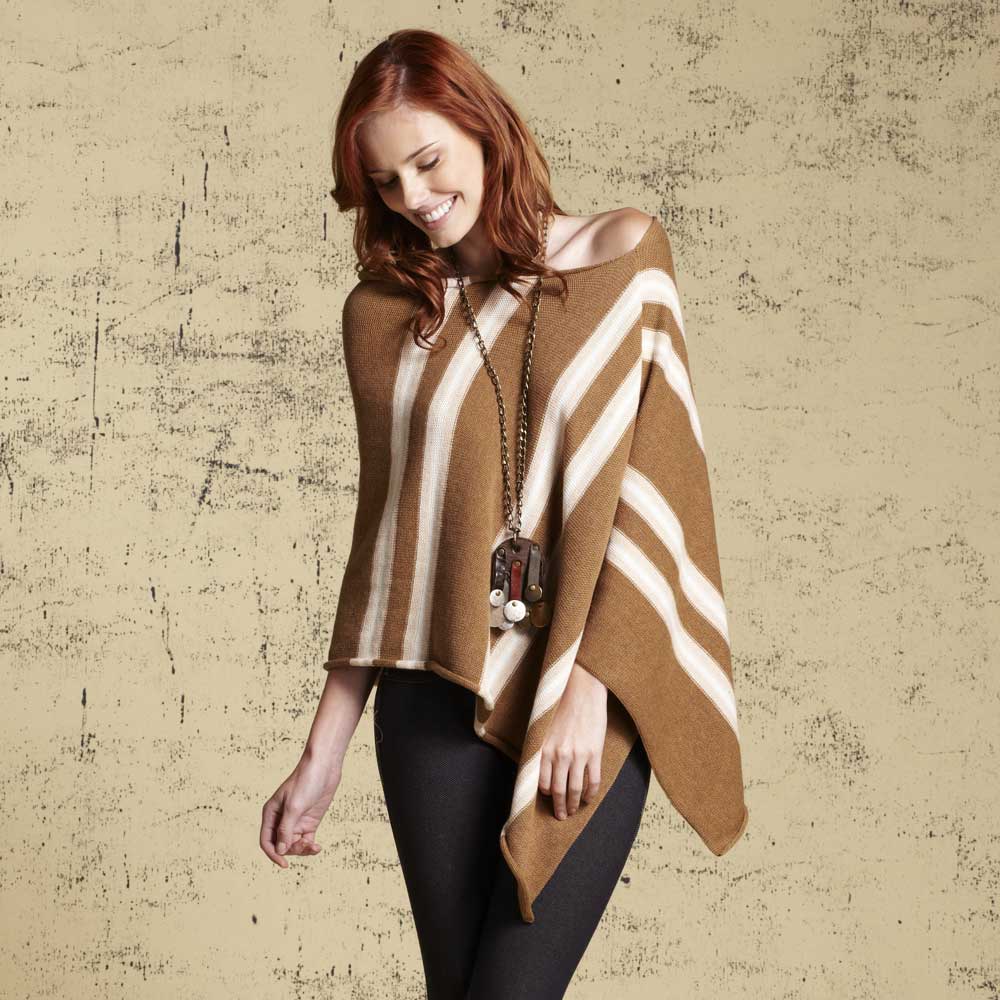 STRIPED PONCHO | Greener Square